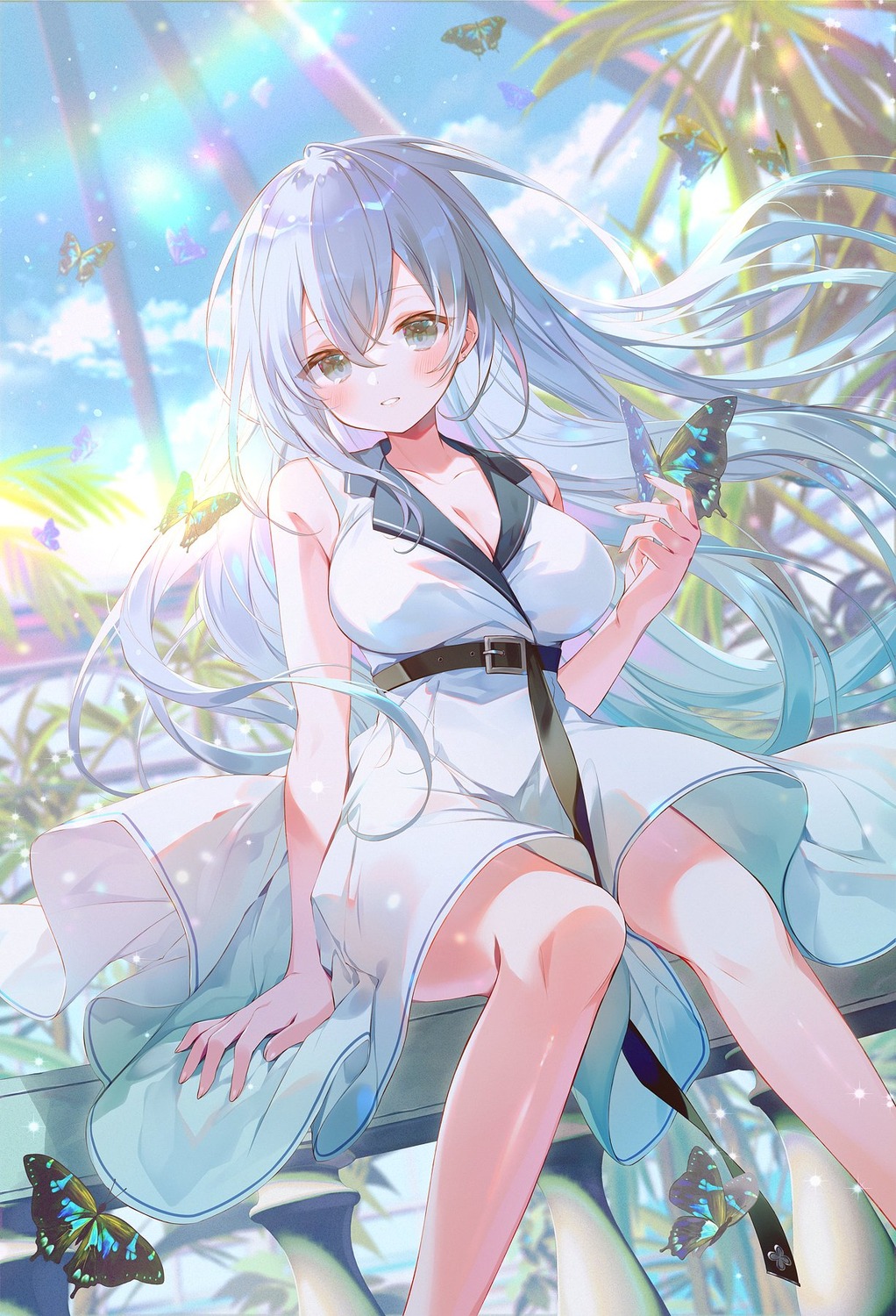 ibara riato emori miku project emori miku cleavage dress skirt lift summer dress | #1091517 ...